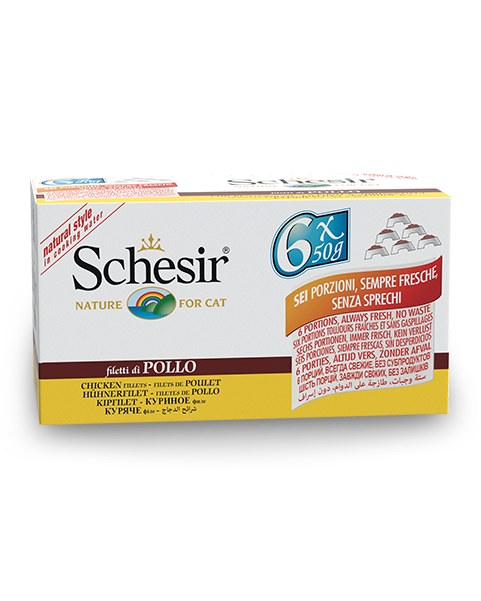 Schesir Multipack for Cats Chicken in Cooking Water 6x50g – Petite